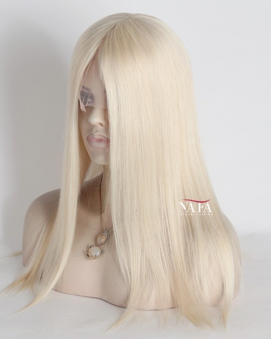16 Inch Long White Human Hair Wigs for Caucasian Women --Nafawigs.com