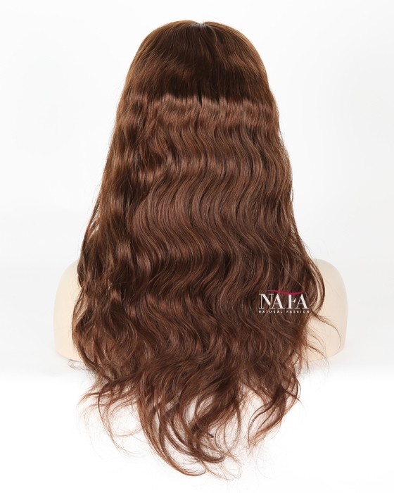 18 Inch Brazilian Hair Color 4 Body Wave Human Hair Wig Silk Top Wigs ...